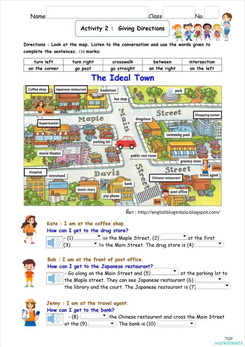 Activity 2 The Ideal Town. Interactive worksheet | TopWorksheets