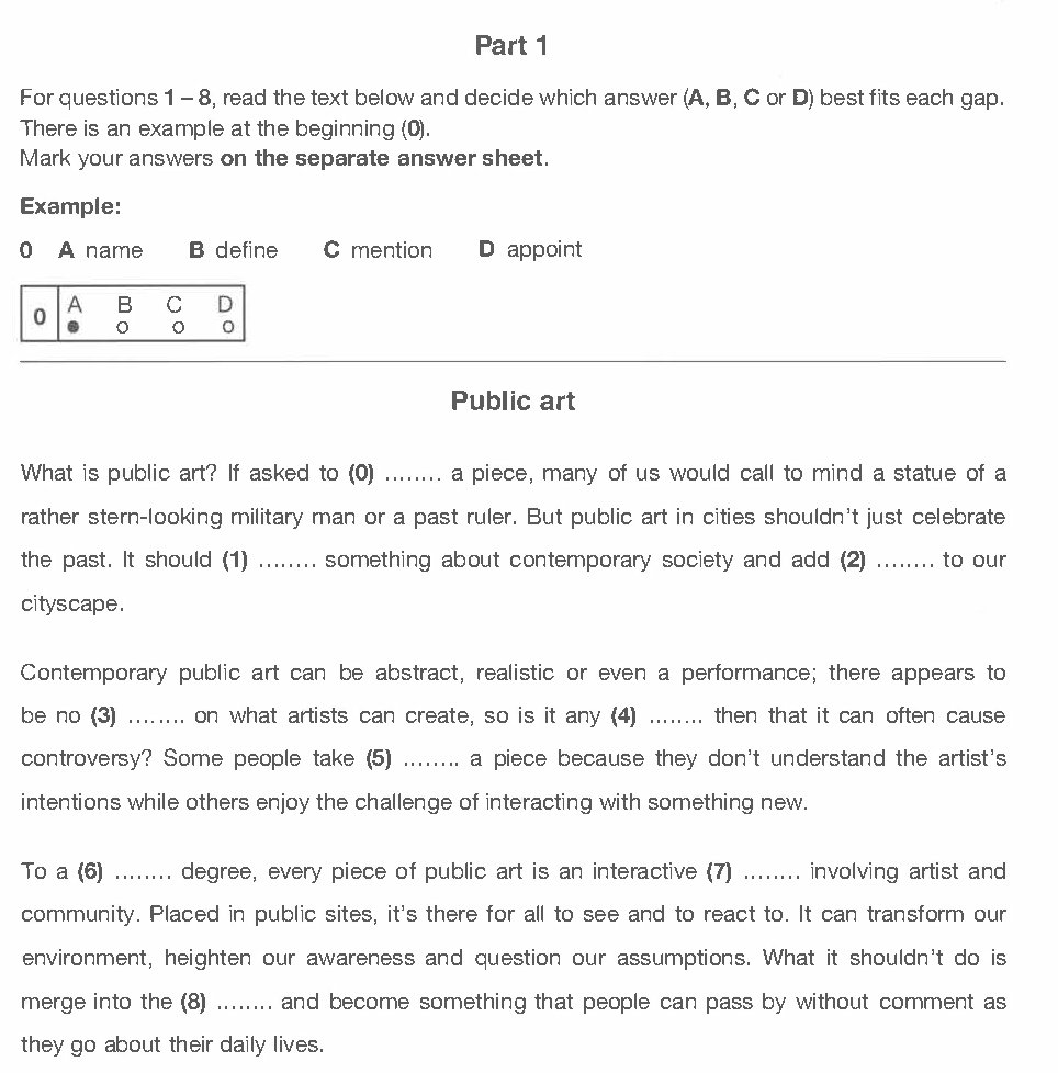 Advanced C1 (4) Use of English Part 1. Interactive worksheet ...