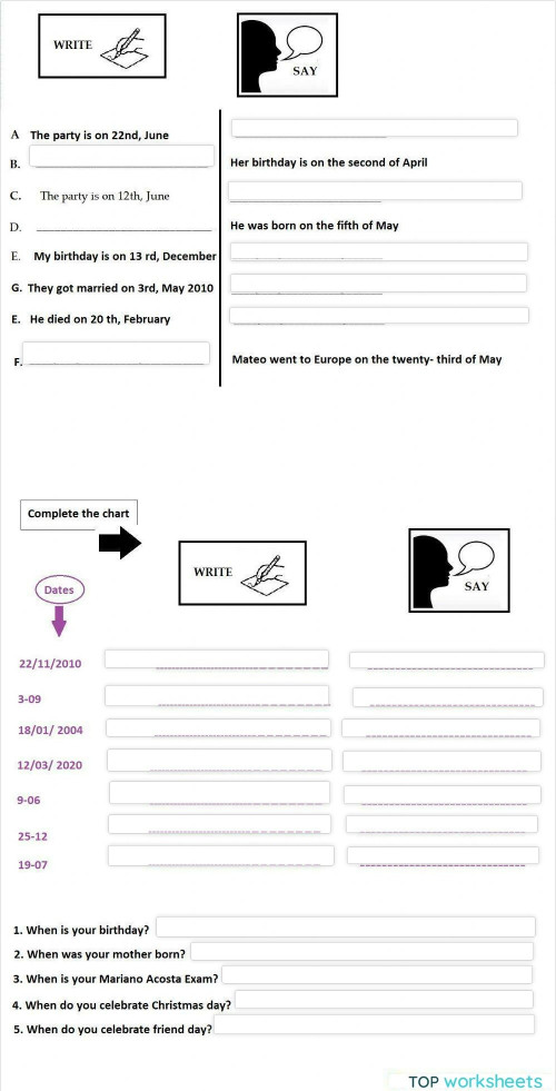 Ingles-English. Interactive worksheet | TopWorksheets