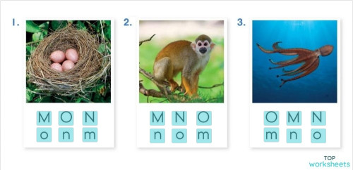 letters MNO. Interactive worksheet | TopWorksheets