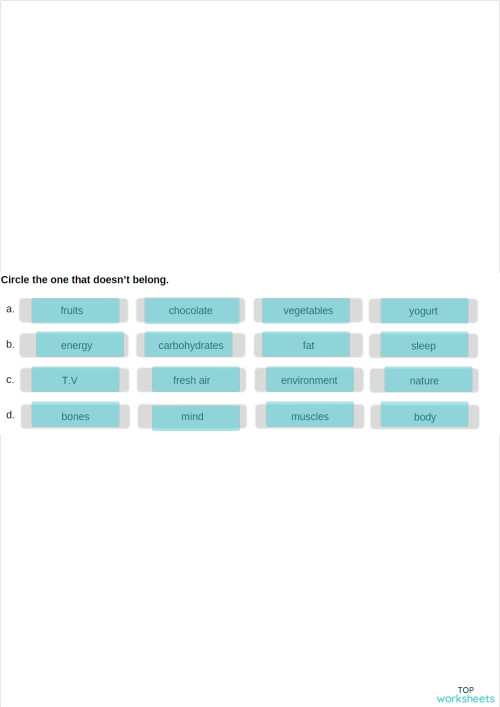 Healthy habits. Interactive worksheet | TopWorksheets