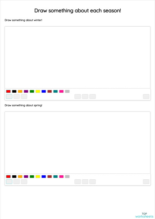 Draw something about each season!. Interactive worksheet | TopWorksheets