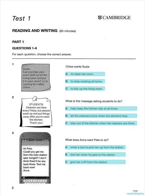 KET: interactive worksheets and online exercises | TopWorksheets
