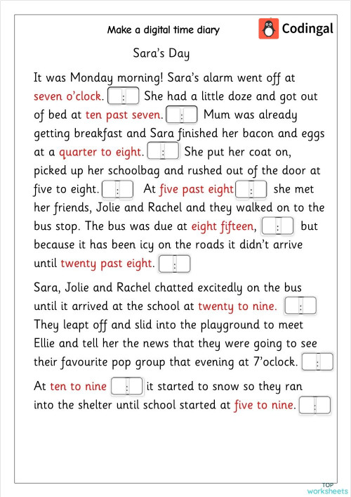 M_G02M15L67_WC02_Telling and Writing Time on Digital Clock. Interactive ...