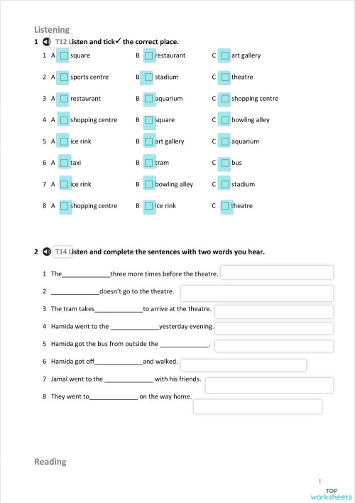 Interactive worksheets and online exercises in english | TopWorksheets