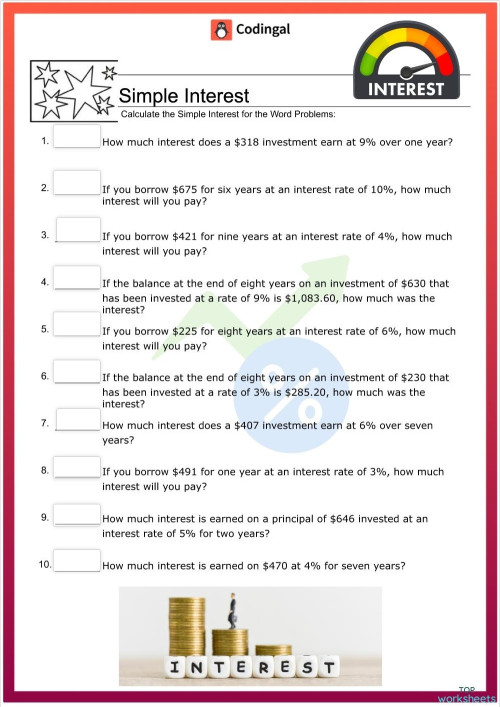 M_G07M04L08_WA02_Solving_Simple_Interest_Problems_4. Interactive worksheet | TopWorksheets