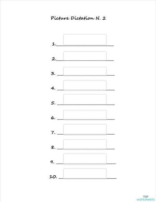 Picture Dictation N.2-second grade-unit IV. Interactive worksheet ...