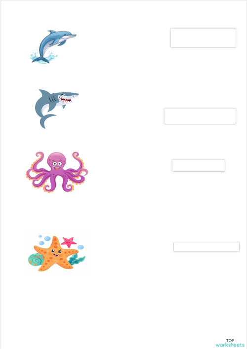 MATCH SEA ANIMALS. Interactive worksheet | TopWorksheets
