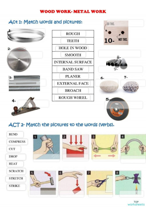 SHAPING MATERIALS. Interactive worksheet | TopWorksheets