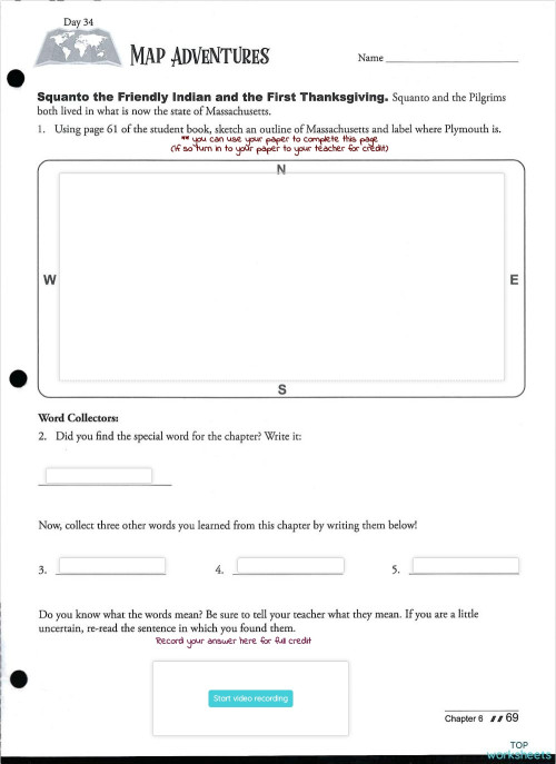 Chapter 6: Map Adventures Pg 69-70. Interactive worksheet | TopWorksheets