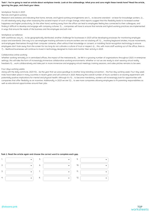 Reading comprehension: interactive worksheets and online exercises ...