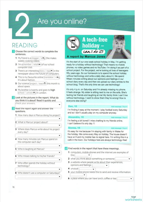 Lesson 4 - WB Reading, Vocabulary and Grammar. Interactive worksheet ...