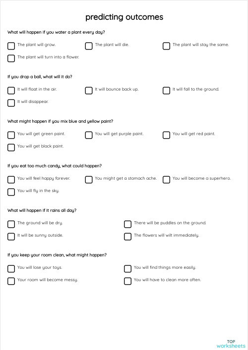 predicting outcomes. Interactive worksheet | TopWorksheets