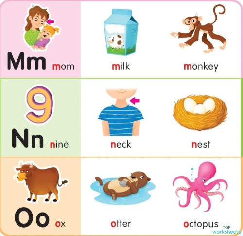 MNO phonics part 2. Interactive worksheet | TopWorksheets