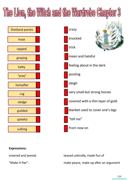 Chapter 3 The Lion, the Witch and the Wardrobe. Interactive worksheet ...