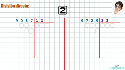 División directa 2 - Variado. Ficha interactiva | TopWorksheets
