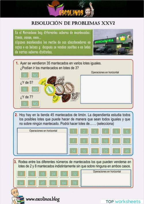 Matemáticas 5º. Resolución de problemas XXV2. Ficha interactiva ...