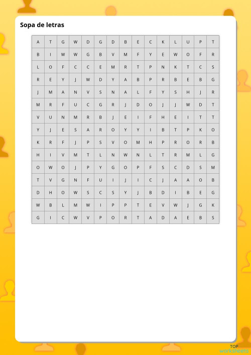 Sopa de letras. Ficha interactiva | TopWorksheets
