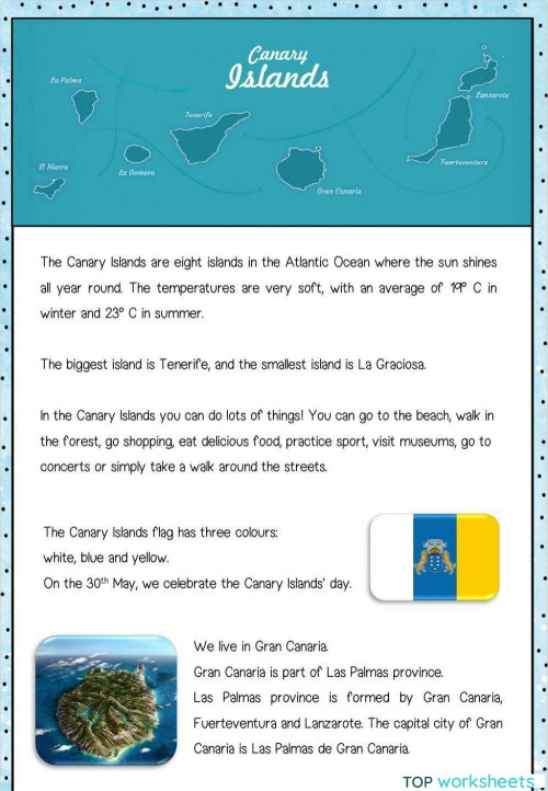 Canary Islands. Interactive worksheet | TopWorksheets