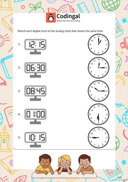 M_G03M26L56_WC01_Telling_Time_on_Clocks_1. Interactive worksheet ...