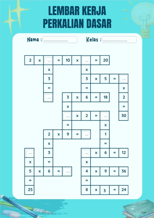 Lembar Kerja Perkalian Dasar. Interactive worksheet | TopWorksheets