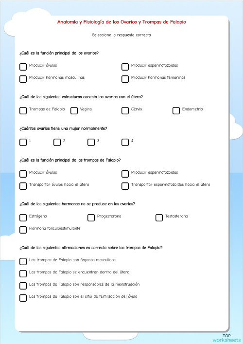 Anatomía y Fisiología de los Ovarios y Trompas de Falopio. Ficha ...