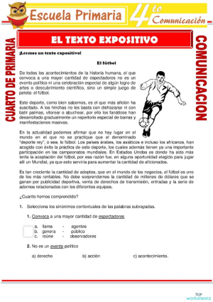 comprension lectora_El futbol. Ficha interactiva | TopWorksheets