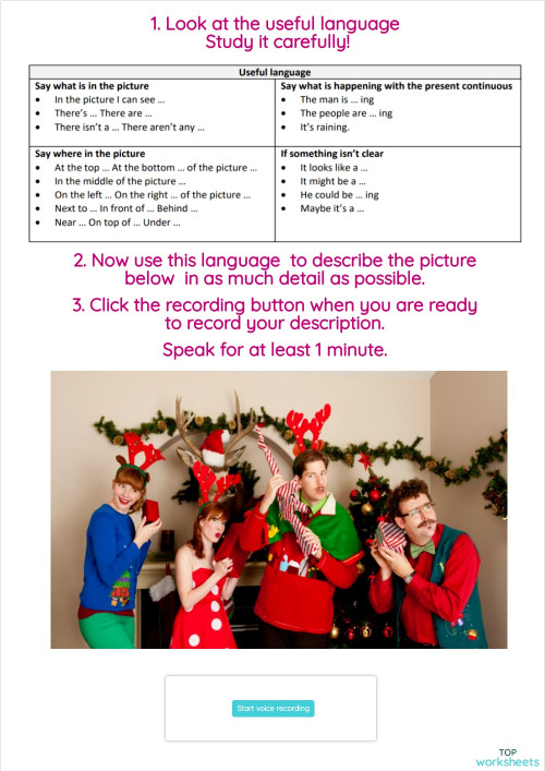 Celebrations - Speaking Practice Xmas. Interactive worksheet | TopWorksheets