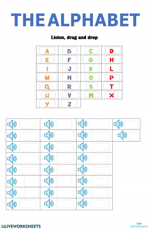 The alphabet. Interactive worksheet | TopWorksheets