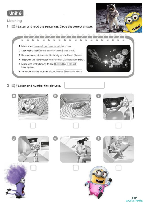 Unit astronaut. Interactive worksheet | TopWorksheets