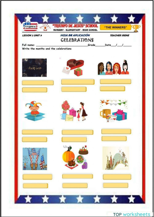 Celebrations. Interactive worksheet | TopWorksheets