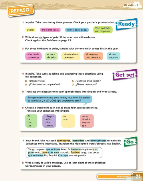 Resumen 1. Mi vida 21 Viva 1. Ficha interactiva | TopWorksheets