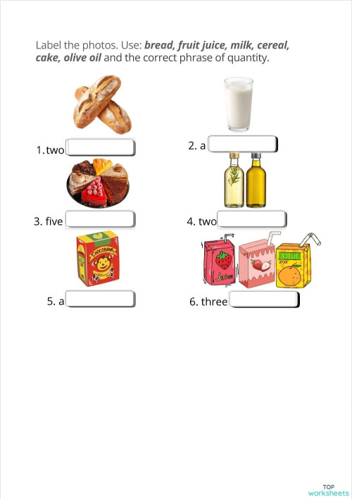 Containers. Interactive worksheet | TopWorksheets