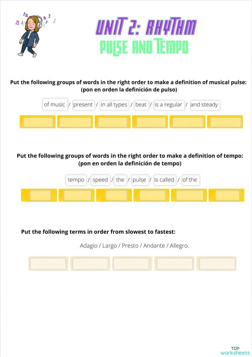 Music Symbols (pitch and duration). Interactive worksheet | TopWorksheets