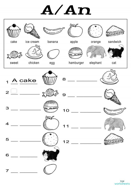 a an article. Interactive worksheet | TopWorksheets