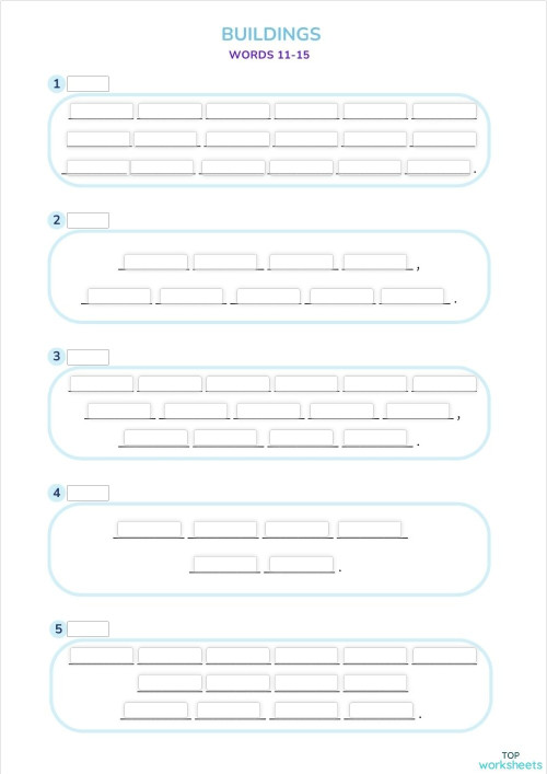 Buildings dictation 3. Interactive worksheet | TopWorksheets