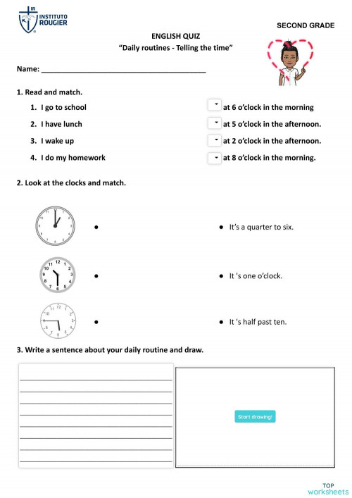 QUIZ: DAILY ROUTINES. Interactive worksheet | TopWorksheets