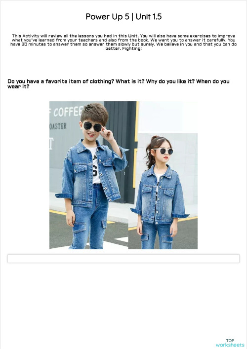 Power Up 5 | Unit 1.5. Interactive worksheet | TopWorksheets