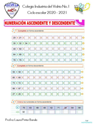 Series ascendentes y descendentes. Ficha interactiva | TopWorksheets