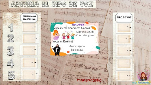 Tipos de voces 3º. Ficha interactiva | TopWorksheets