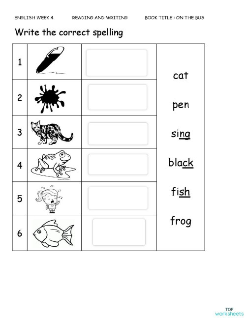 Week 4 Spelling Year 1B. Interactive worksheet | TopWorksheets