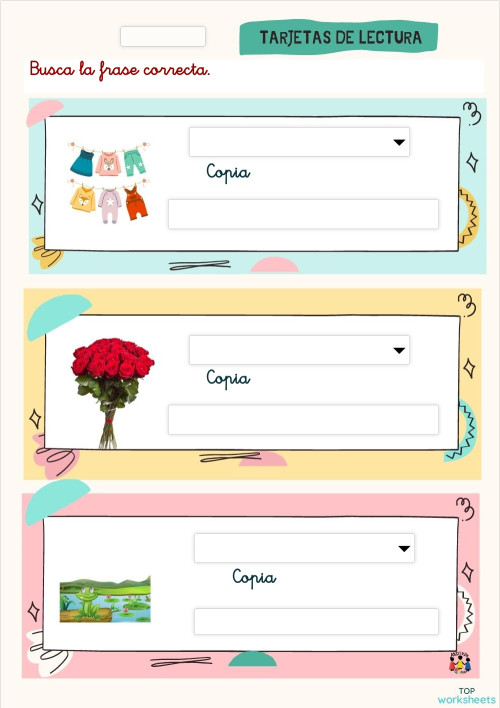 Tarjetas de lectura R. Ficha interactiva | TopWorksheets