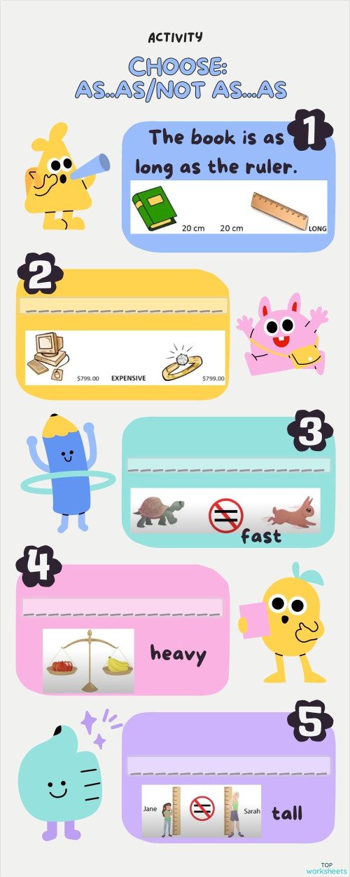 Comparison as.....as. Interactive worksheet | TopWorksheets