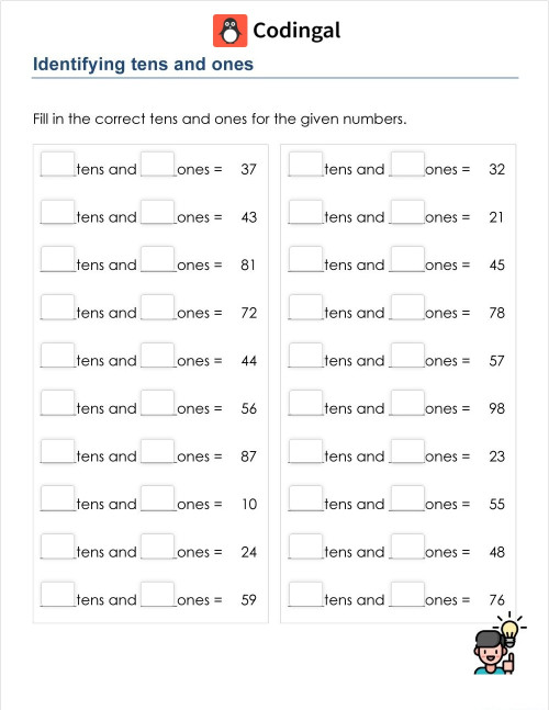 M_G01M02L06_WE01_Place Value tens and ones.. Interactive worksheet ...