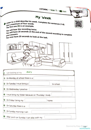 My week. Ficha interactiva | TopWorksheets