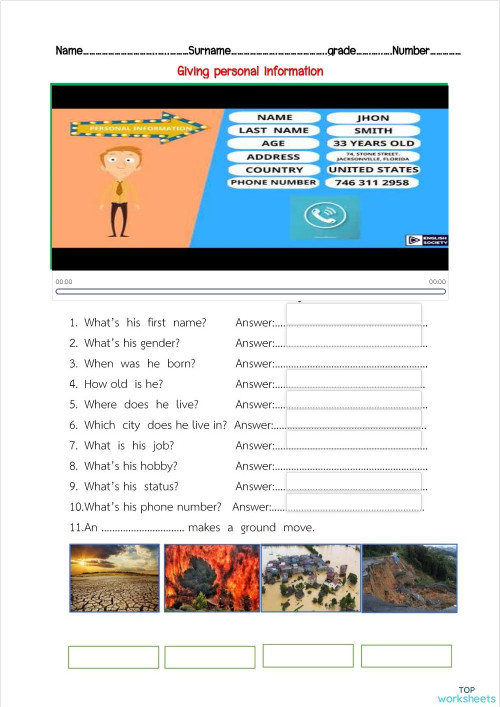 information. Interactive worksheet | TopWorksheets