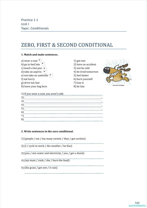 Practice 1.1 Conditionals. Interactive worksheet | TopWorksheets