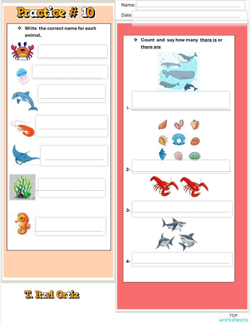 PRACTICE SEA ANIMALS. Interactive worksheet | TopWorksheets