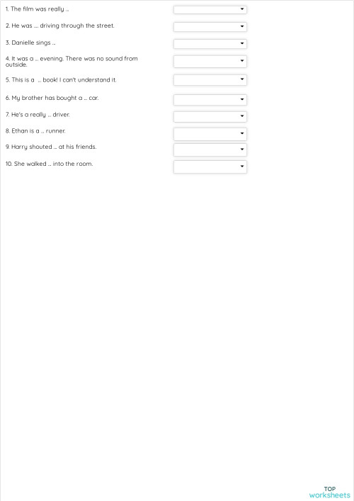 Adjectives and adverbs. Interactive worksheet | TopWorksheets