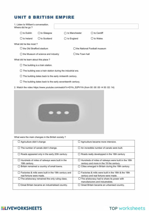 British empire page 1. Interactive worksheet | TopWorksheets